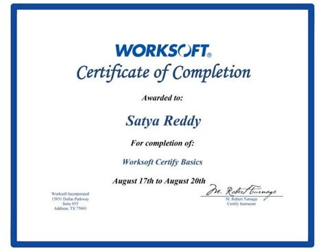 Worksoft Training Certificates Worksoft Certify Basics