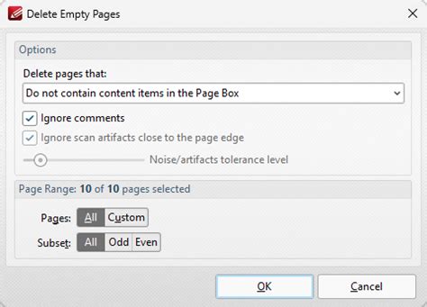 PDF XChange Editor Plus V User Manual Tabs Guide Organize Tab Delete Pages