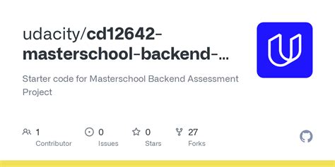 Github Udacity Cd Masterschool Backend Assessment Starter Code For Masterschool Backend