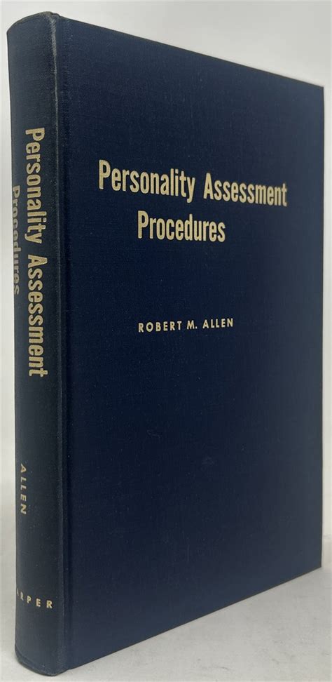 Personality Assessment Procedures Psychometric Projective And Other Approaches By Allen