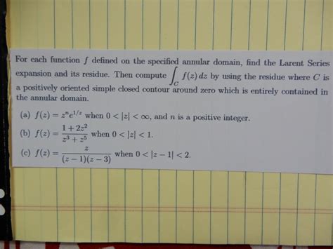 solved for each function f defined on the specified annular