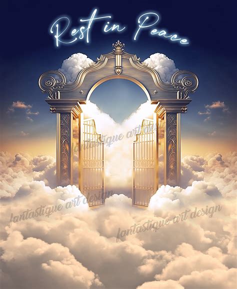 Rest In Peace In Loving Memory Png Gold Heavens Gate Etsy Singapore