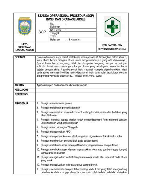 Sop Insisi Abses Oku Pdf