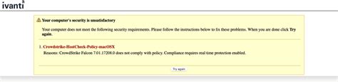 host checker compliance check fails for several security products with