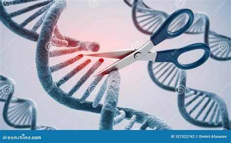 Cutting Specific Genes On A 3d Dna Model Stock Illustration Illustration Of Cartoon White