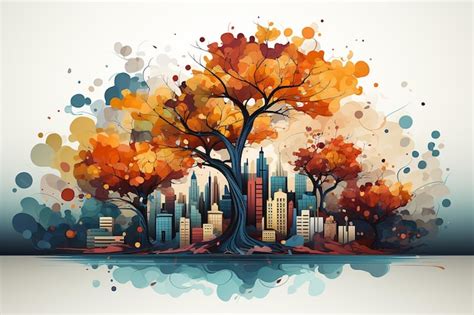 Premium Ai Image Colorful Vector Of Tree Branches Intertwined Ai Generated