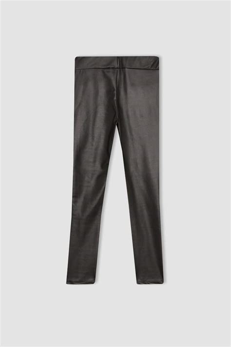 أسود بناتي بنطلون ليجن بناتي جلد صناعي 2994856 Defacto