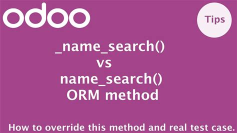 How To Use Namesearch Method In Odoo Odoo Orm Methods Youtube