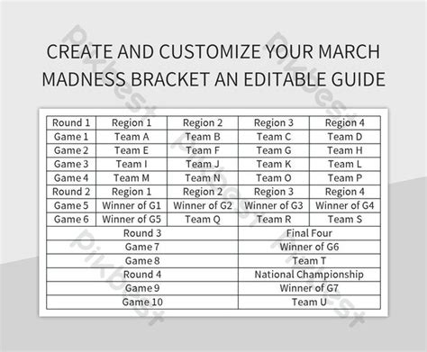 create and customize your march madness bracket an editable guide excel
