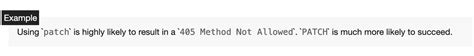 invalid method string error if patch method value is lowercase