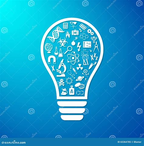 Light Bulb With Science Icons Stock Vector Illustration Of Inside Idea 65364785