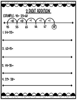 Digit Addition Using An Open Number Line By Demetra Fogleman TPT