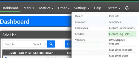 Settings Custom Log Fields