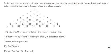 Solved Design And Implement A Recursive Program To Determine