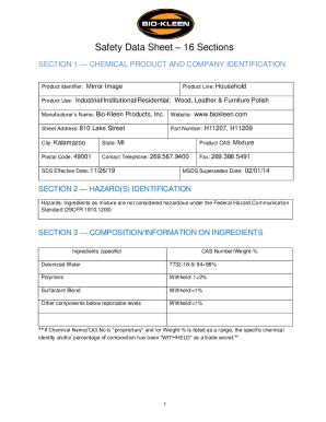 Fillable Online Safety Data Sheets Explained Sds Msds Sections Fax Email Print Pdffiller