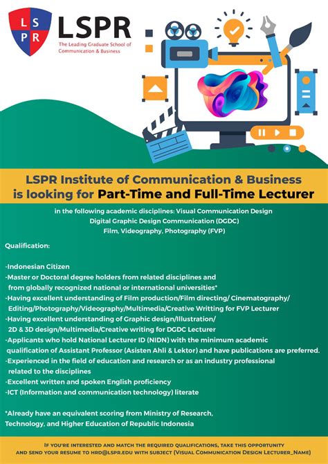 Lspr Institute Of Communication And Business Is Looking For Part Time And