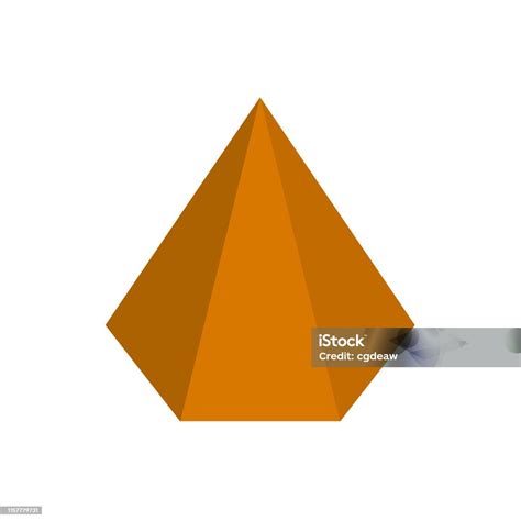 갈색 육각 피라미드 기본 간단한 3d 모양 흰색 배경에 고립 기하학적 육각 피라미드 아이콘 3d 모양 기호 육각 피라미드 어린이 학습을위한 클립 아트 기하학적 3d 모양