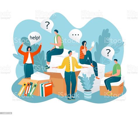 도움이 필요한 사람들은 물음표 벡터 그림과 관련된 질문을 자주 합니다 Faq 정보 검색 대답 개념에 대한 스톡 벡터 아트 및 기타 이미지 Istock