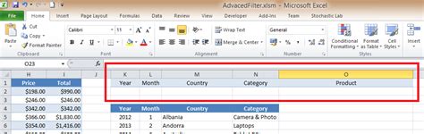 Advanced Filter Excel Template Excel Vba Templates