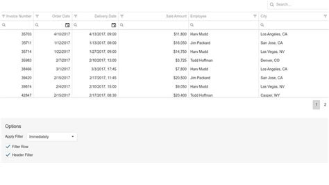 Filtering Devextreme Jquery Data Grid