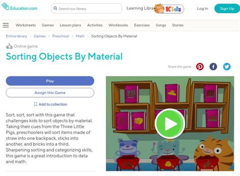 Sorting Objects By Material Interactive For Kindergarten 1st Grade Lesson Planet