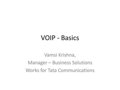 Voip Basics Pptx Computer Networking Computing