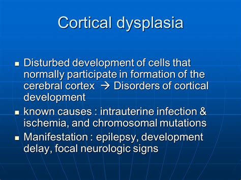 What Is Cortical Dysplasia Epilepsyu