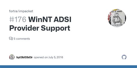 winnt adsi provider support · issue 176 · fortra impacket · github