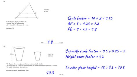 Similar Shapes Area And Volume Past Paper Questions For Igcse