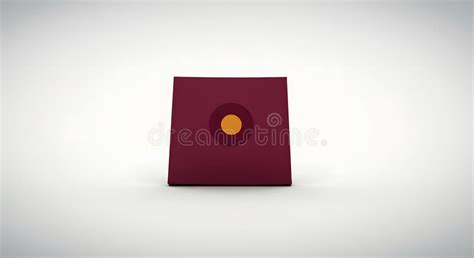 Maroon Box With Yellow Circle Design On White Background Stock Illustration Illustration Of