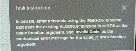 Solved Task InstructionsIn Cell D Enter A Formula Using Chegg Com