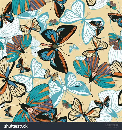 Seamless Butterflies Background Stock Vector Illustration 153735650 Shutterstock