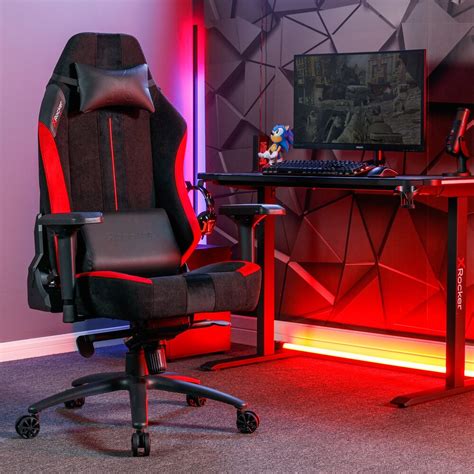 X Rocker Onyx Pc Office Gaming Chair Black Red