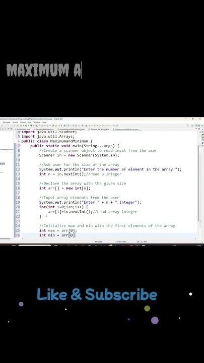 Dsa Problem Maximum And Minimum Using Array Trandingshort Coding