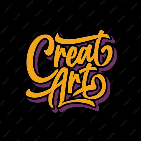 핸드 레터링 타이포그래피 동기 부여 인용문 창조 예술 프리미엄 벡터