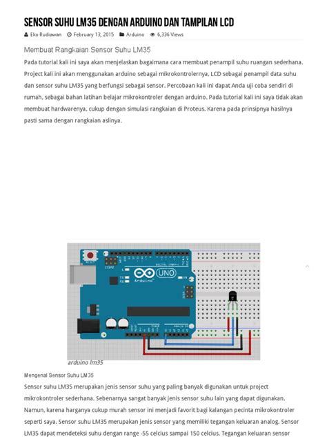 Sensor Suhu Lm35 Dengan Arduino Dan Tampilan Lcd Pdf