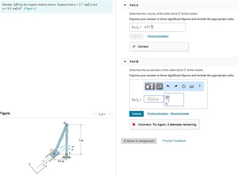 Solved Member Ab Has The Angular Motions Shown Suppose That