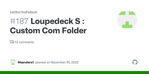 loupedeck s custom com folder · issue 187 · calibx msfsdeck · github