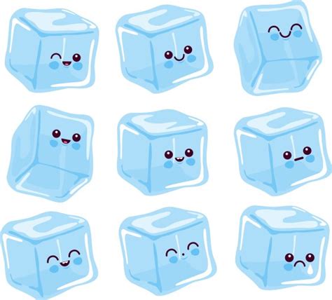Cute Ice Cube Characters Royalty Free Vector Image