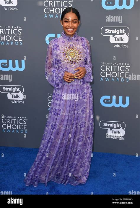 Yara Shahidi Arrives At The 23rd Annual Critics Choice Awards At The Barker Hangar On Thursday
