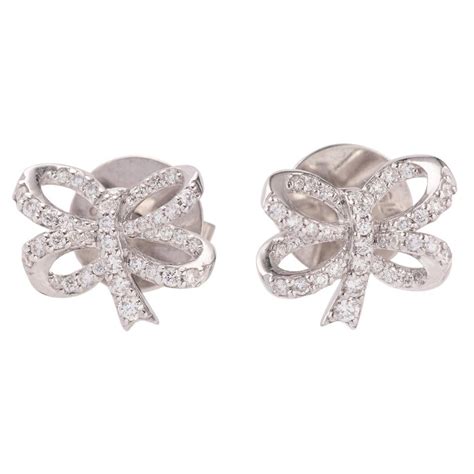 Hermes Bow Diamond White Gold Earrings At 1stdibs Hermes Diamond Earrings