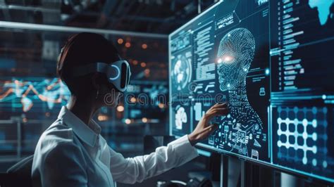 Software Developer Working Late In An Office Surrounded By Screens