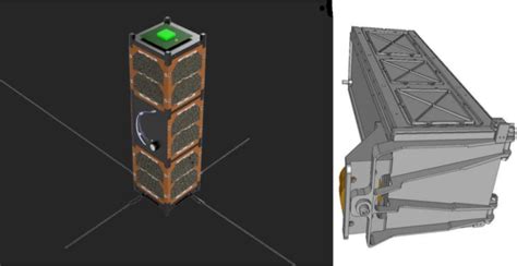 a sample cubesat model and exploded view to be placed within the