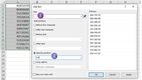 quickly add text or character to multiple cells in excel
