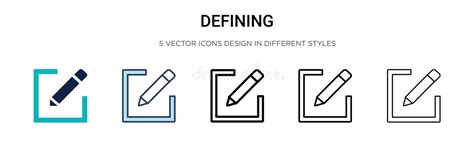 defining icon in filled thin line outline and stroke style vector