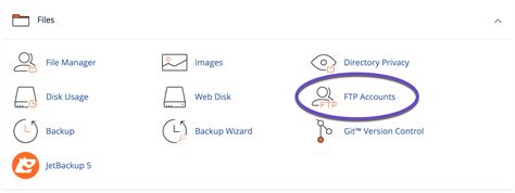 how to create and manage ftp accounts in cpanel