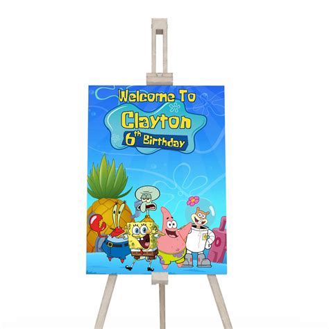 Greet Your Guests In Style With Spongebob Welcome Sign Partydaz