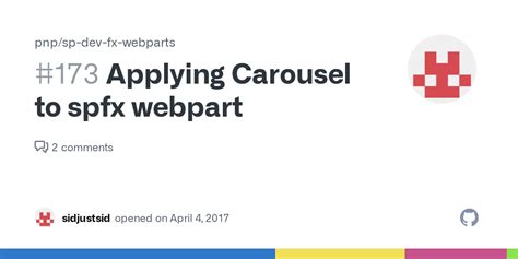 Applying Carousel To Spfx Webpart · Issue 173 · Pnpsp Dev Fx Webparts · Github