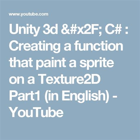 Learn How To Paint Sprites On A Texture2d Using Unity 3d And C