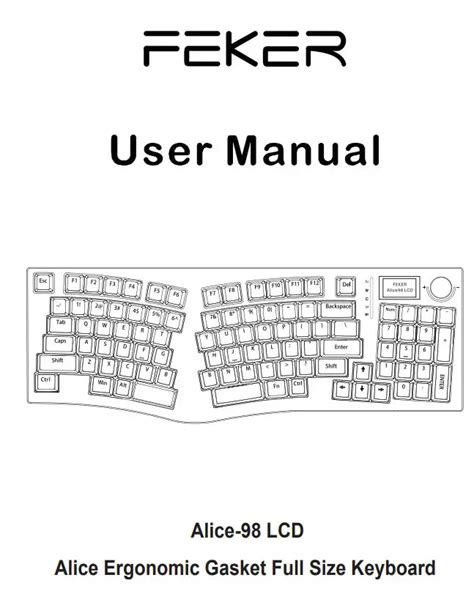 feker alice 98 lcd ergonomic gasket full size keyboard user manual